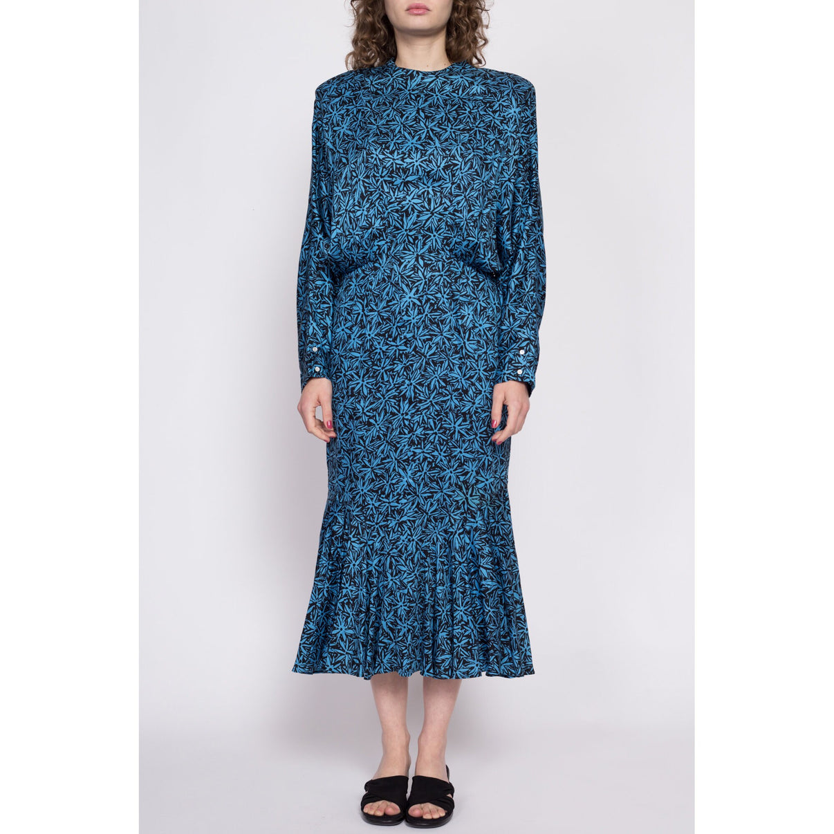 Nicole Miller Blue Dress 80s